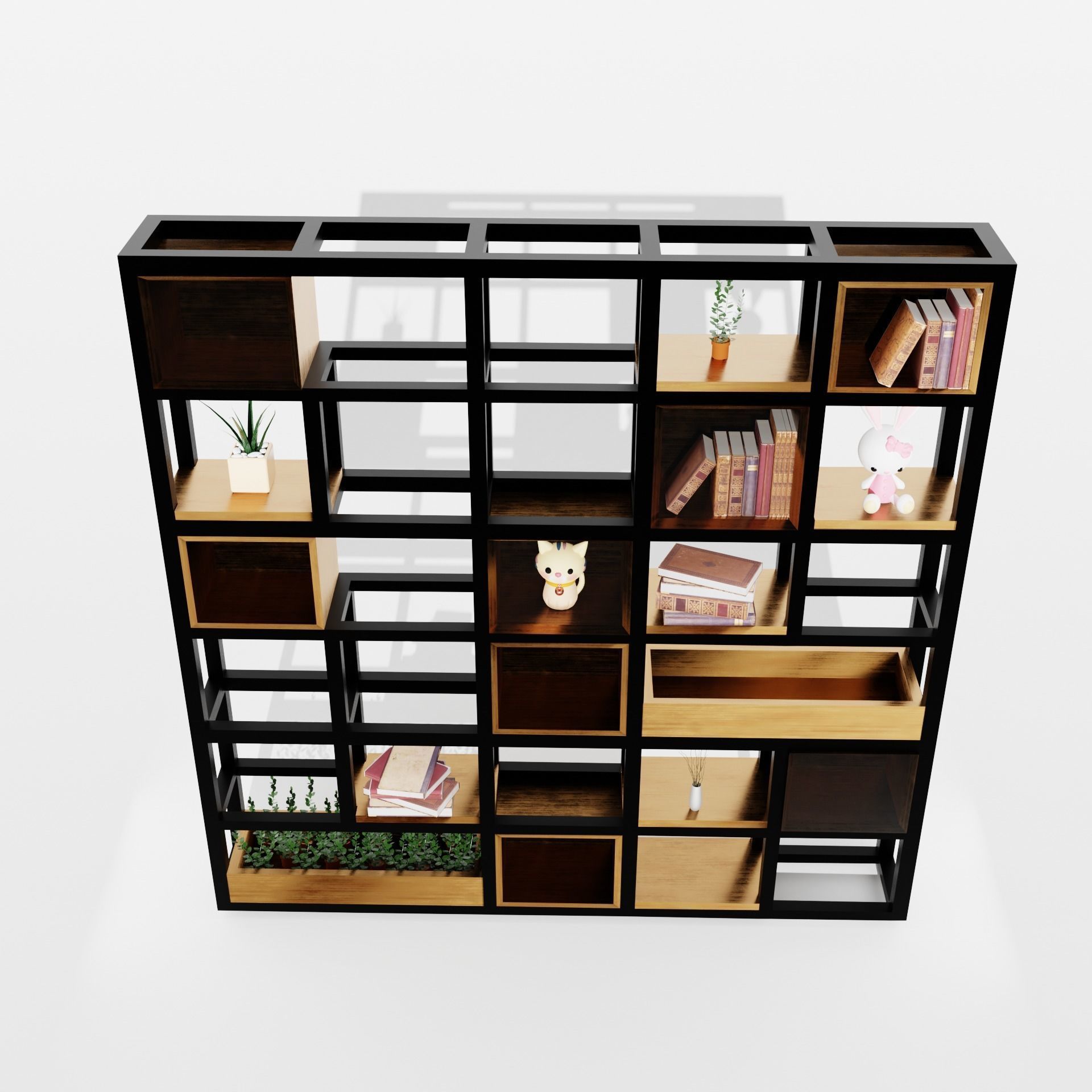 Bookshelve 3D Model bookcase with bookshelves and shelves free 3D model ...
