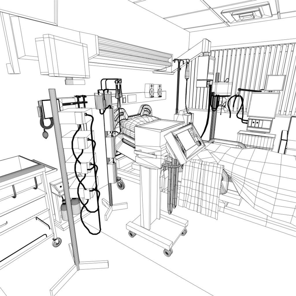 3D model Hospital Recovery Room VR / AR / low-poly | CGTrader