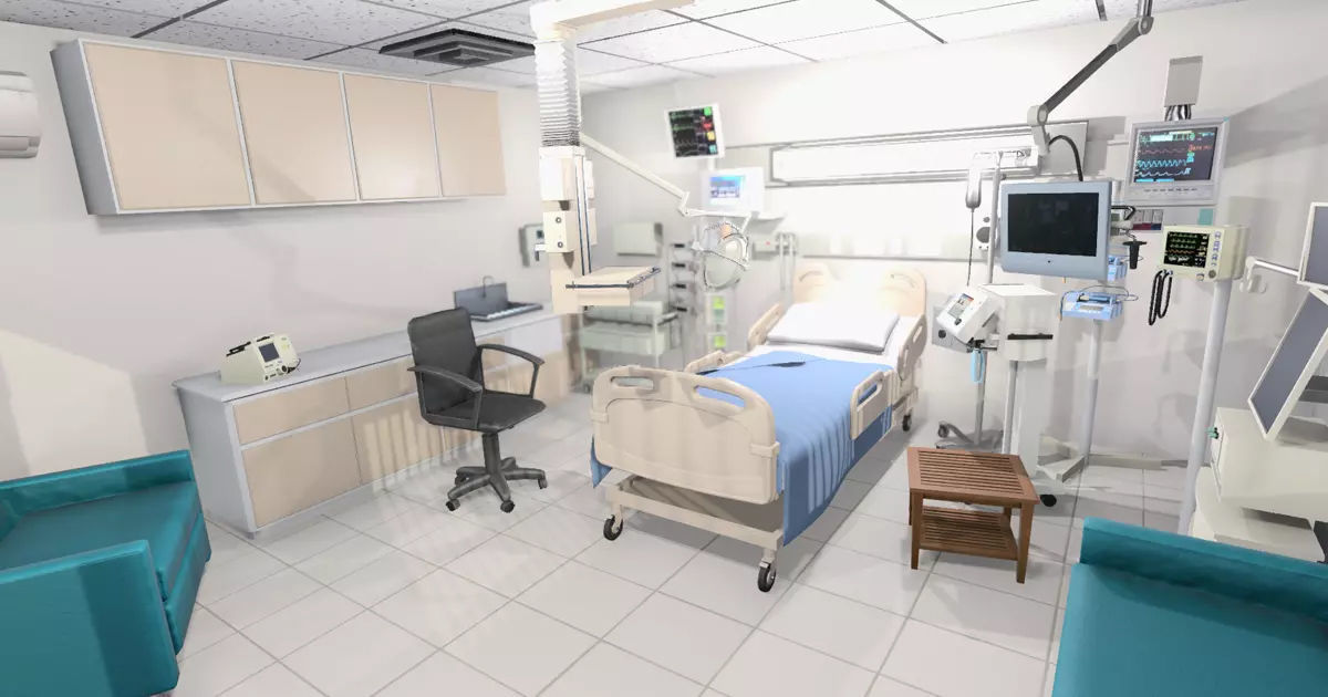 3D model Hospital Recovery Room VR / AR / low-poly | CGTrader