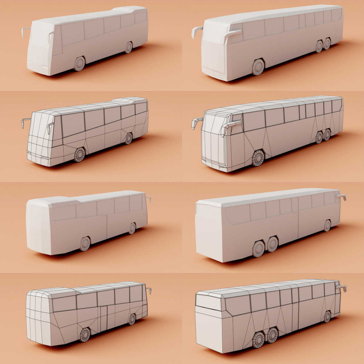 3D model Paper Buses VR / AR / low-poly | CGTrader
