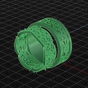 ring20042g gold ring with intricate design free 3D model 3D printable ...