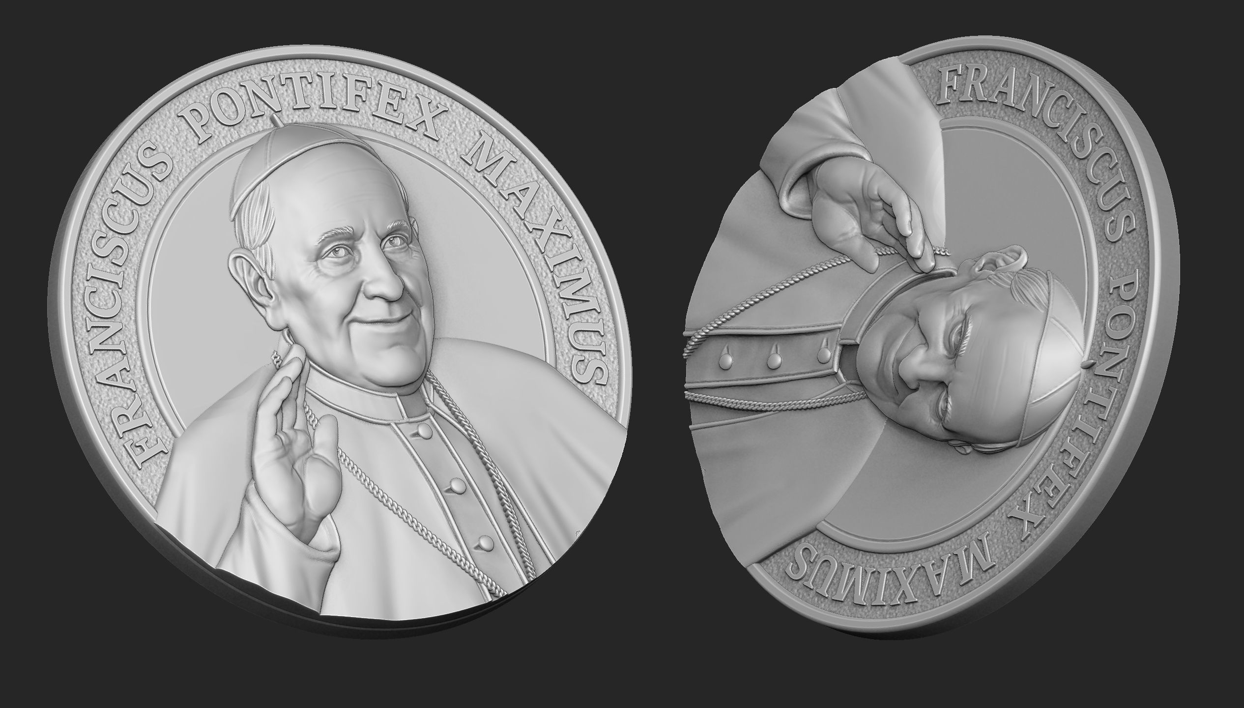Pope Francis Medallion 2 3D model 3D printable | CGTrader