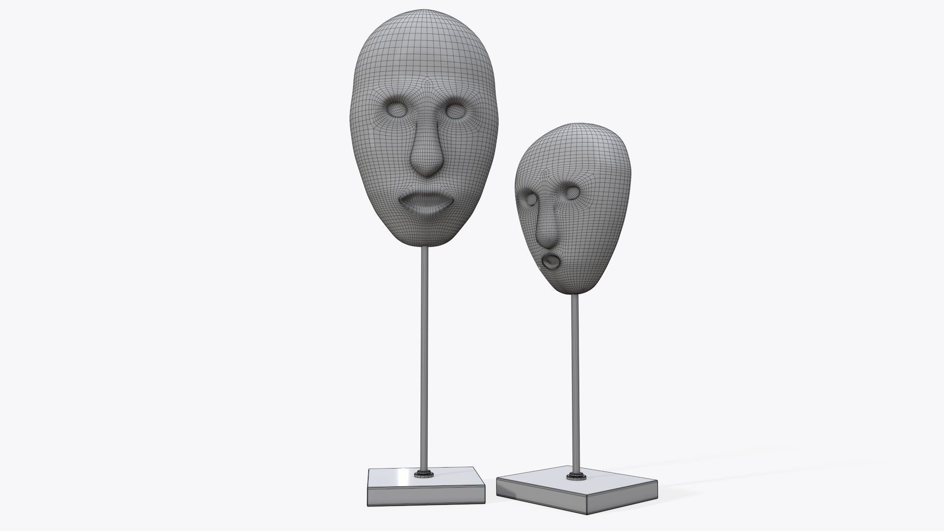 Human face sculptures 3D model | CGTrader