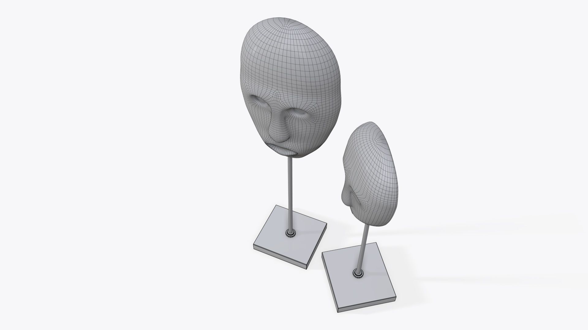 Human face sculptures 3D model | CGTrader