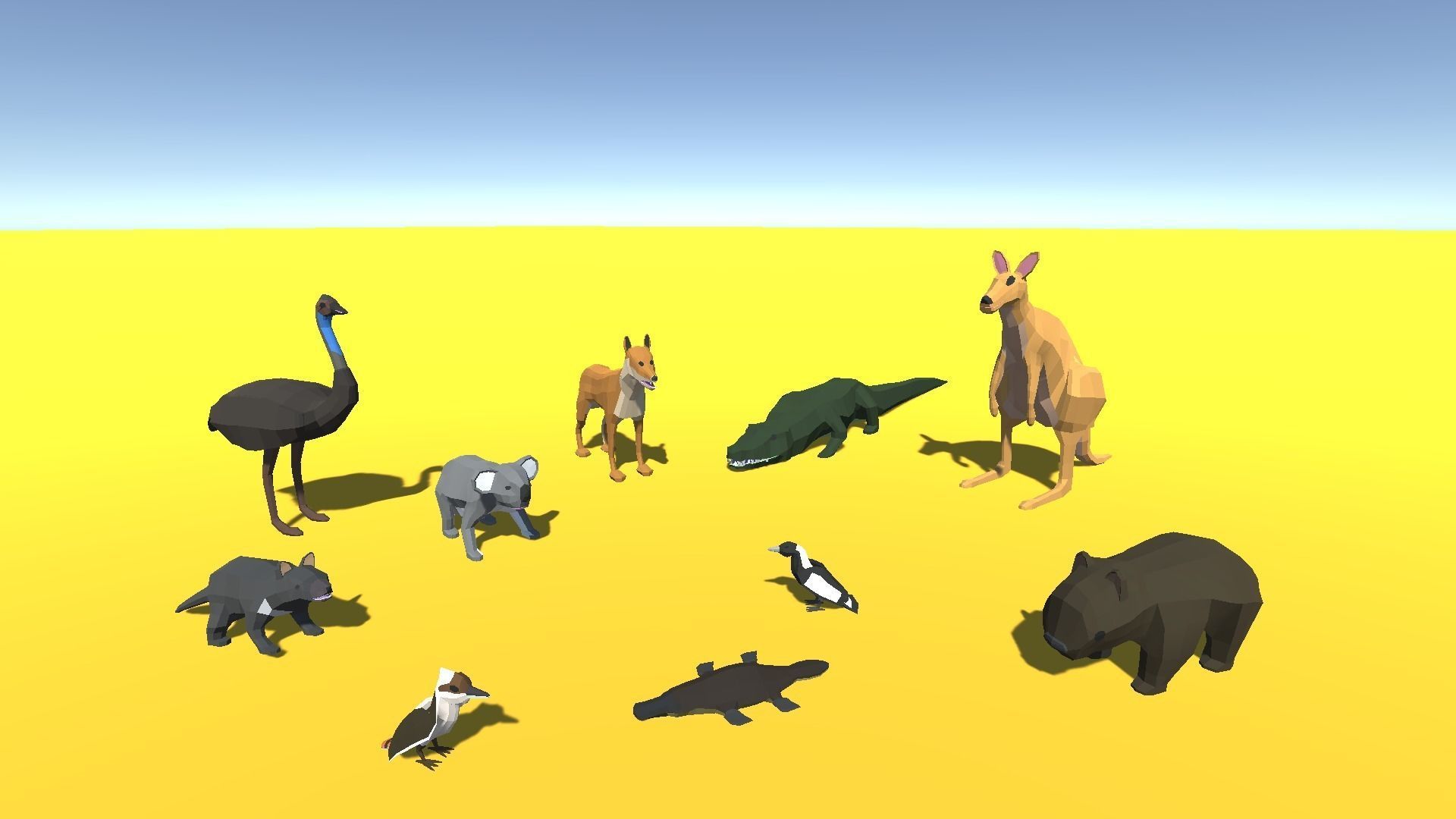 3D model 9t5 Low Poly Australian Animals VR / AR / low-poly rigged ...