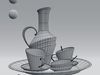 tea set teapot and saucer 3D model | CGTrader