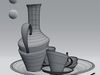 tea set teapot and saucer 3D model | CGTrader