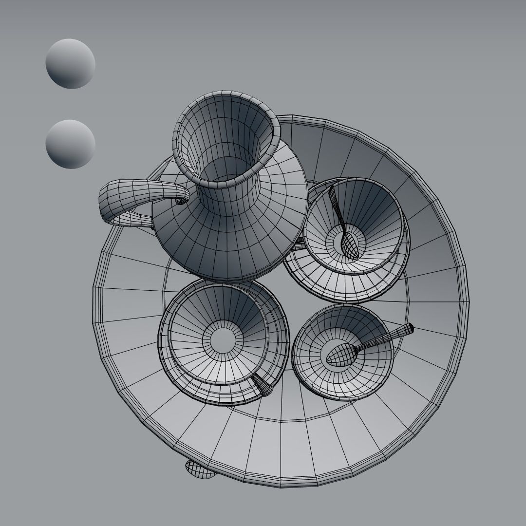 tea set teapot and saucer 3D model | CGTrader