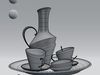 tea set teapot and saucer 3D model | CGTrader