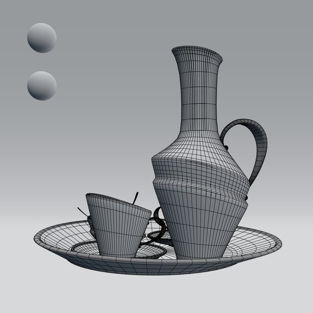 tea set teapot and saucer 3D model | CGTrader
