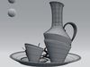 tea set teapot and saucer 3D model | CGTrader