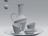tea set teapot and saucer 3D model | CGTrader