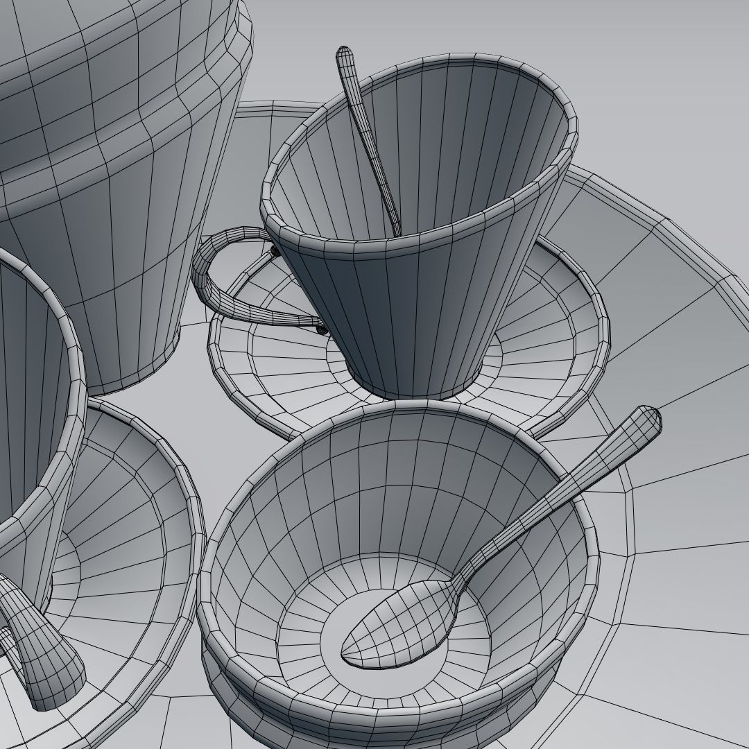 tea set teapot and saucer 3D model | CGTrader