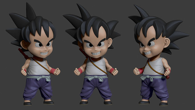 Little Goku 3D model 3D printable | CGTrader