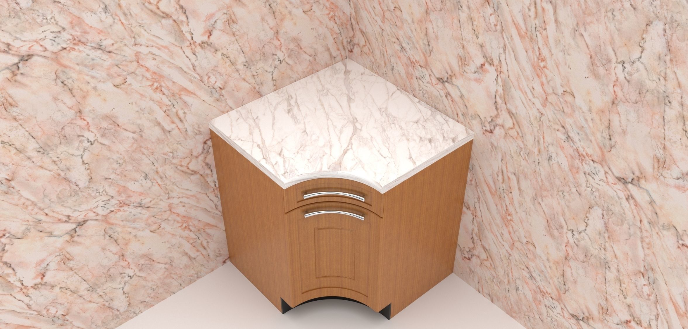 Kitchen Corner Unit with Marble worktop free VR / AR / low-poly 3D ...