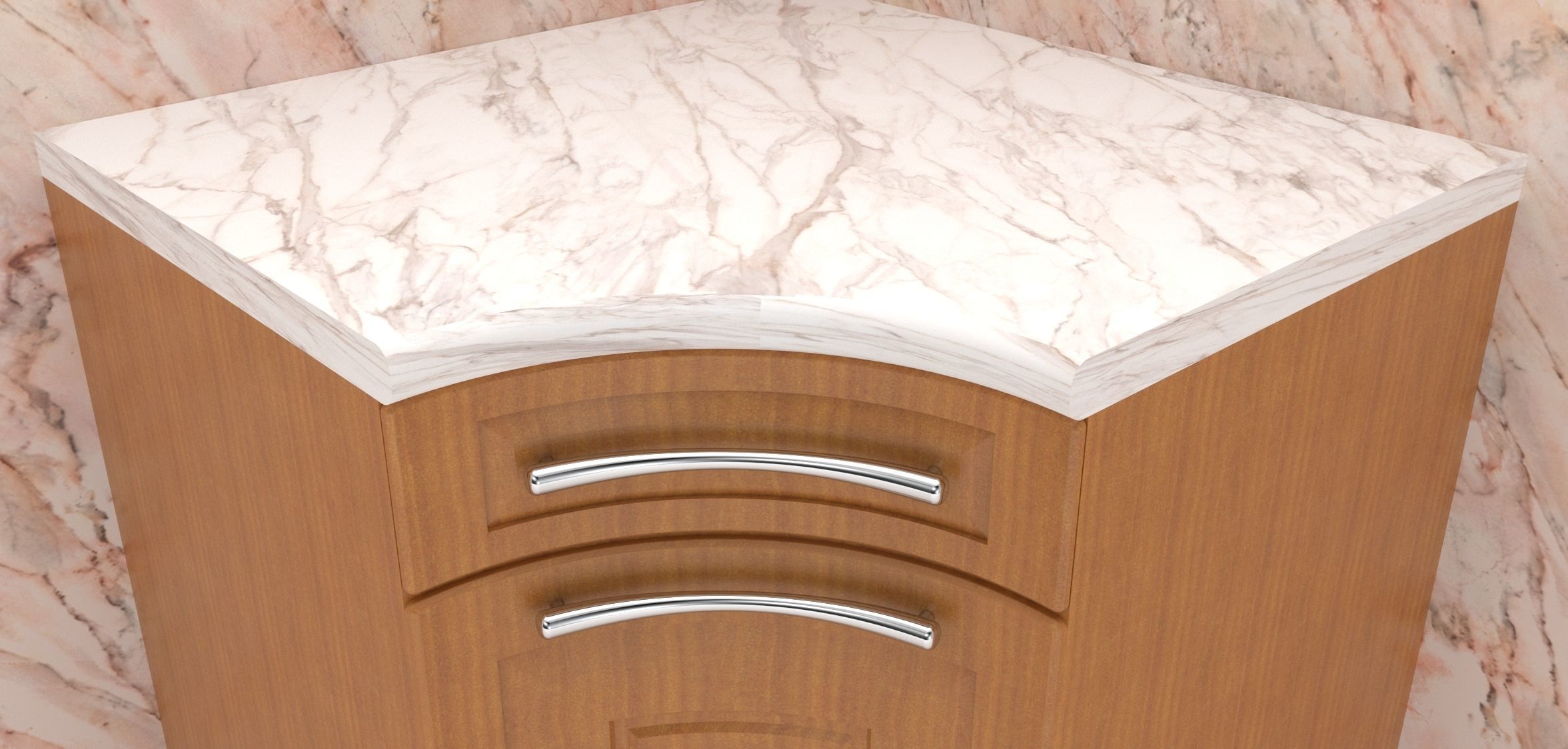 Kitchen Corner Unit with Marble worktop free VR / AR / low-poly 3D ...