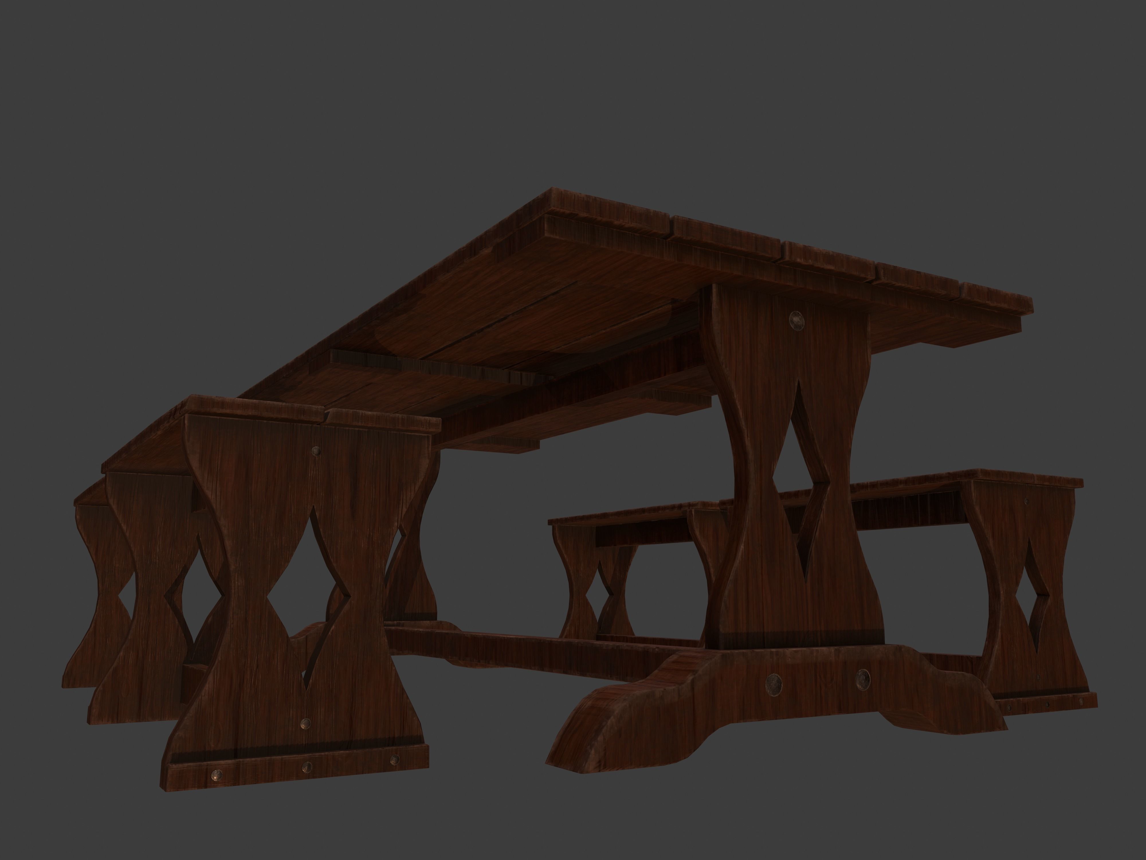 3D model Medieval Dining Set VR / AR / low-poly | CGTrader