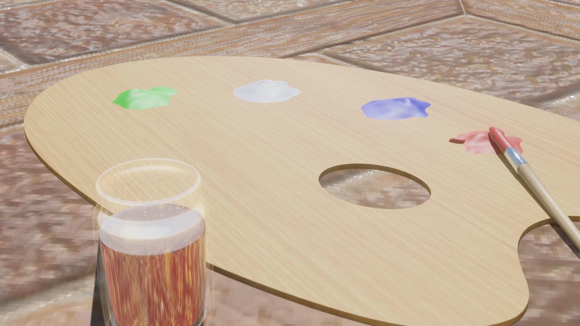 Color Tablet and Brush for Blender free VR / AR / low-poly 3D model ...