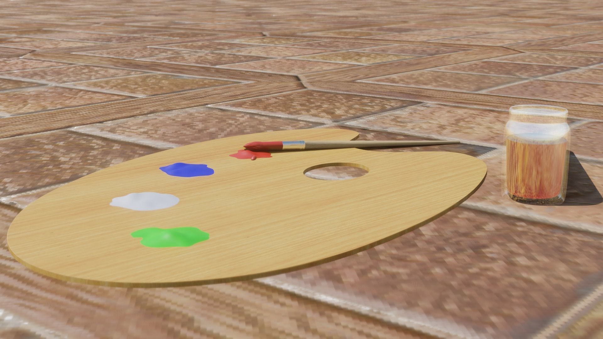 Color Tablet and Brush for Blender free VR / AR / low-poly 3D model ...