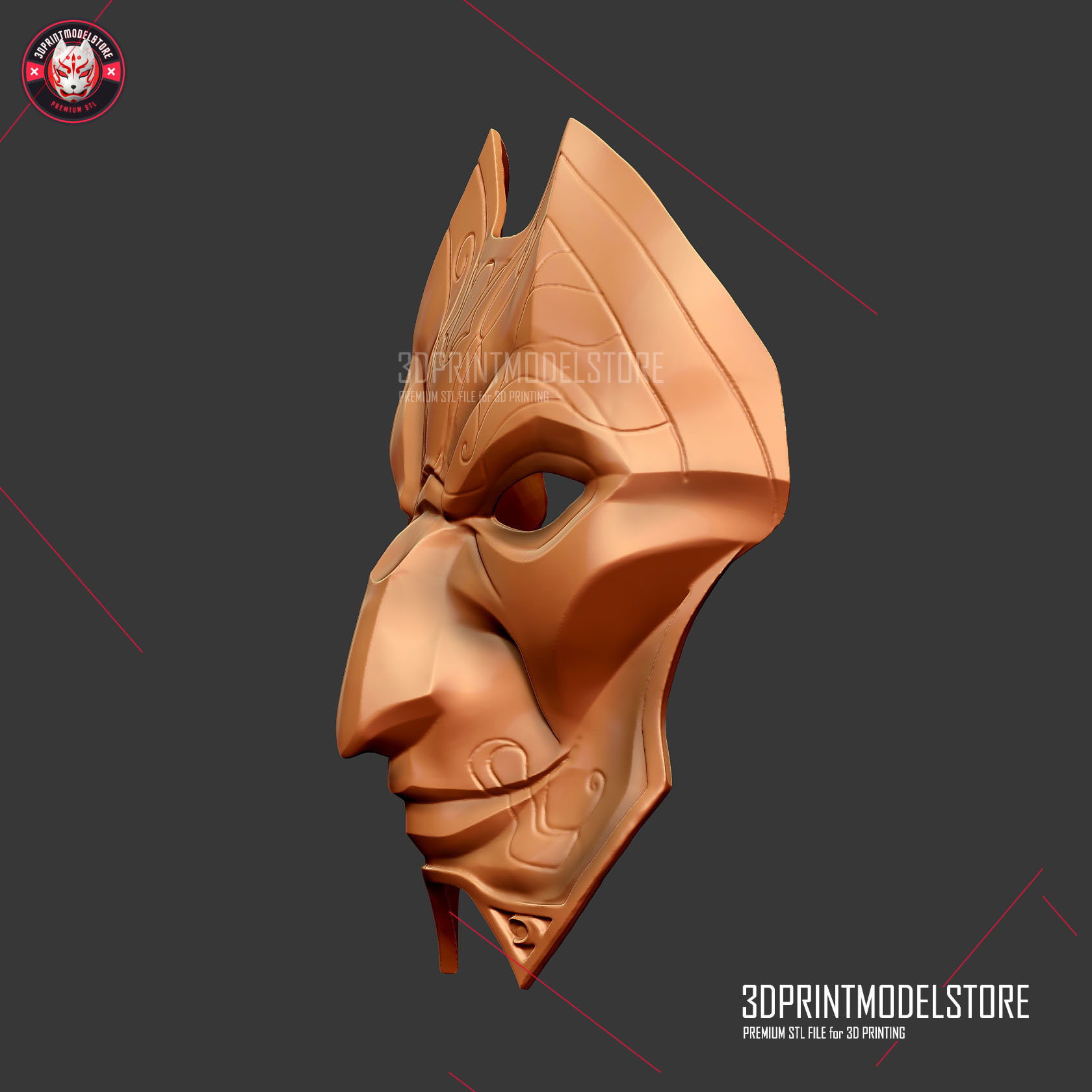League of Legends Jhin Mask Costume Cosplay LOL Helmet 3D model 3D ...