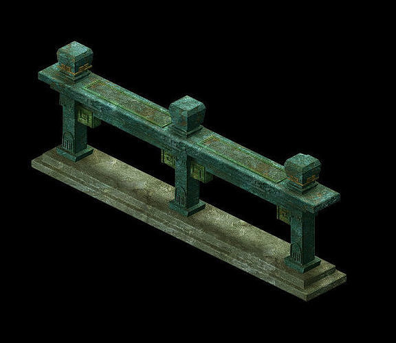 Game model - gorgeous square fence 2 3D model | CGTrader