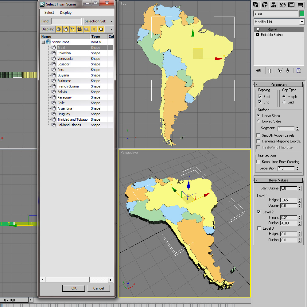 South America Map 3D model | CGTrader