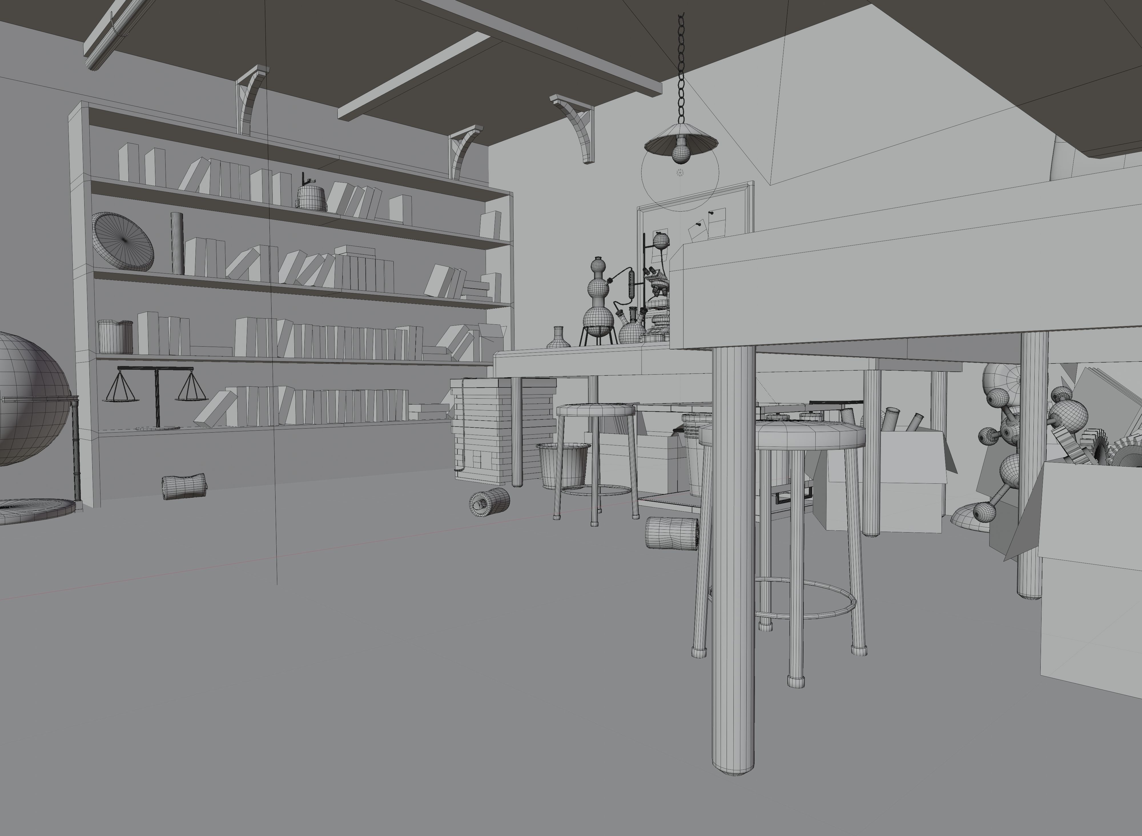 Basement laboratory 3D model | CGTrader