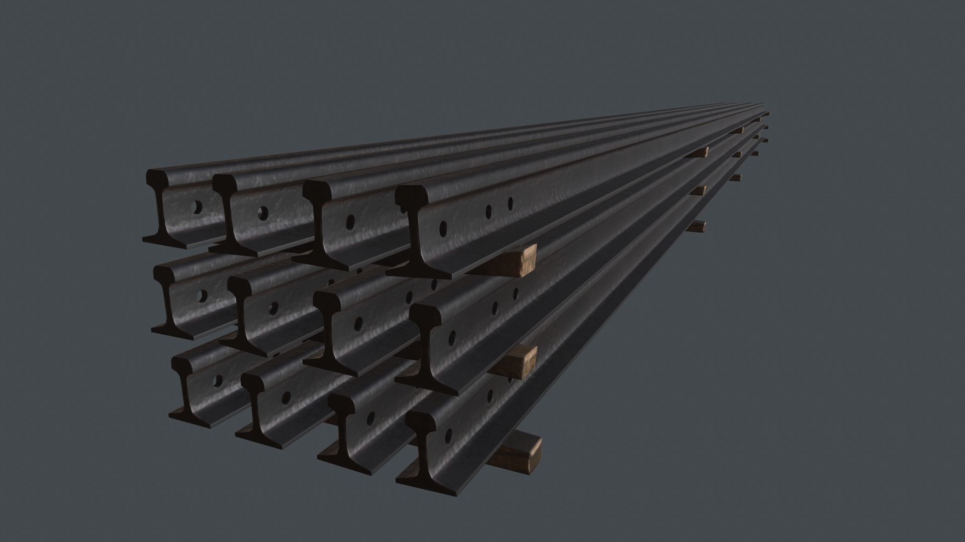 3D model Stacked Rails P65 VR / AR / low-poly | CGTrader