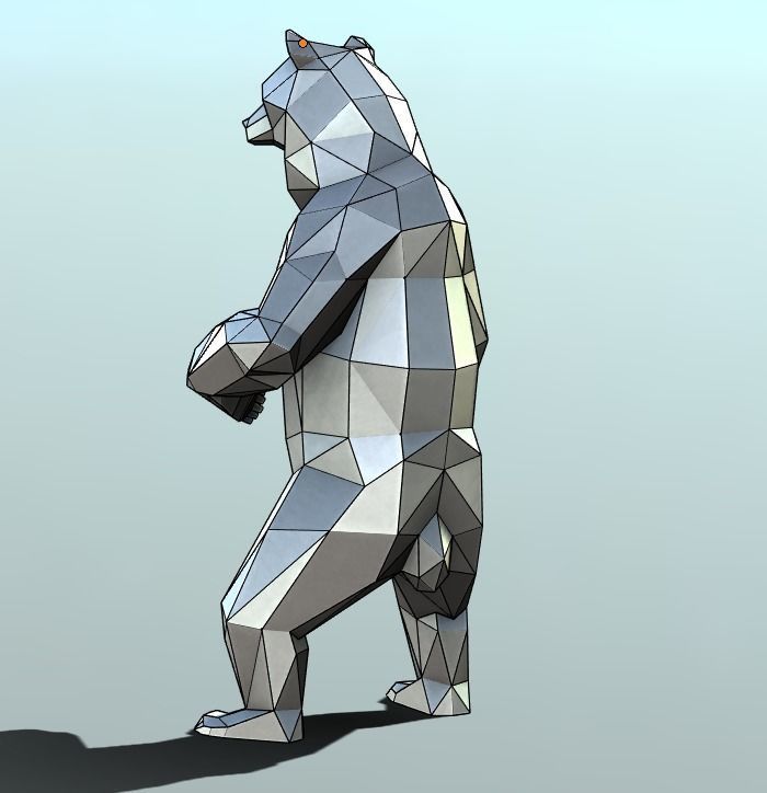 Polygon model Sheet metal bear 2 meters 3D model | CGTrader