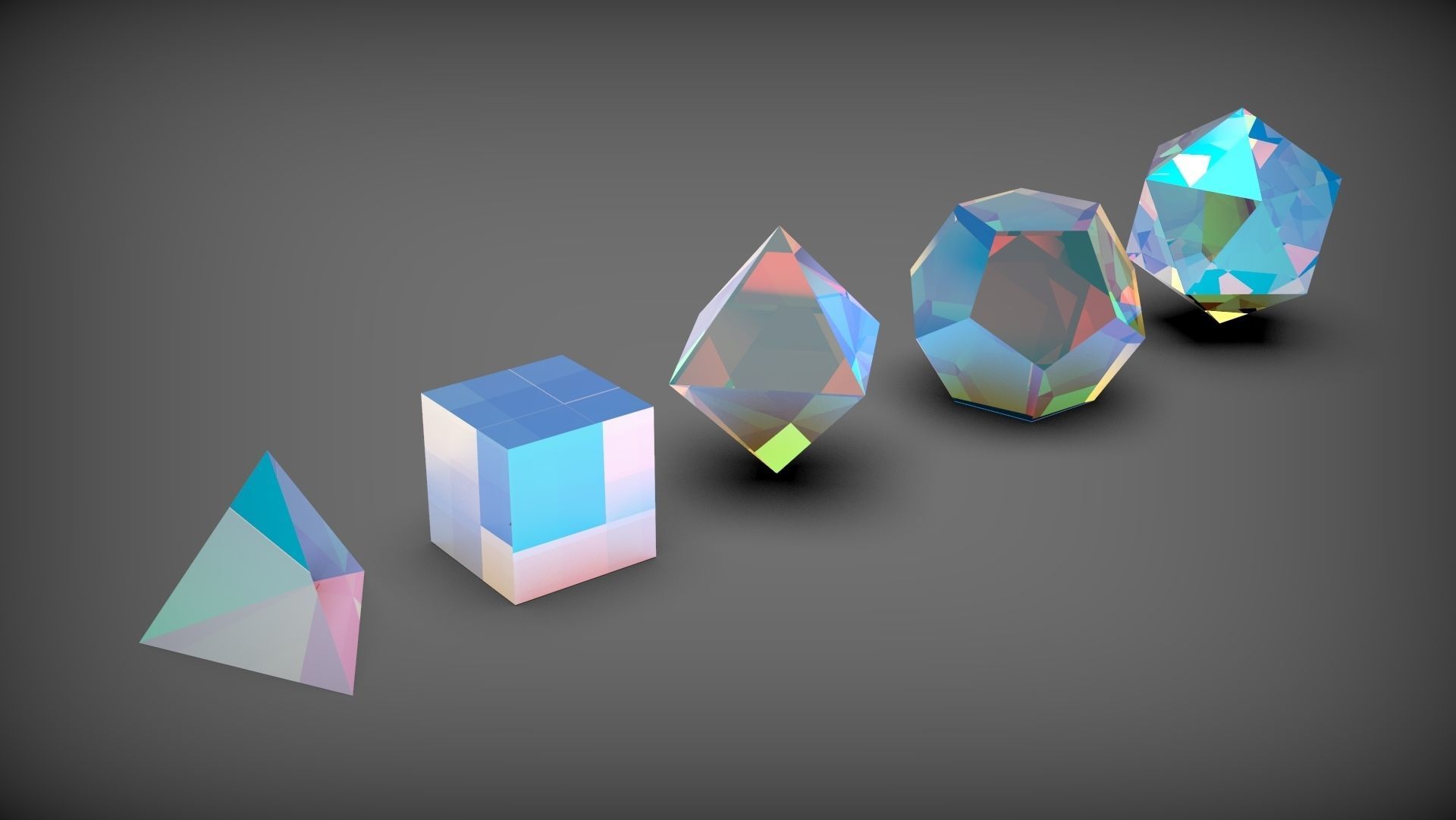 Platonic Solids 3D model 3D printable | CGTrader