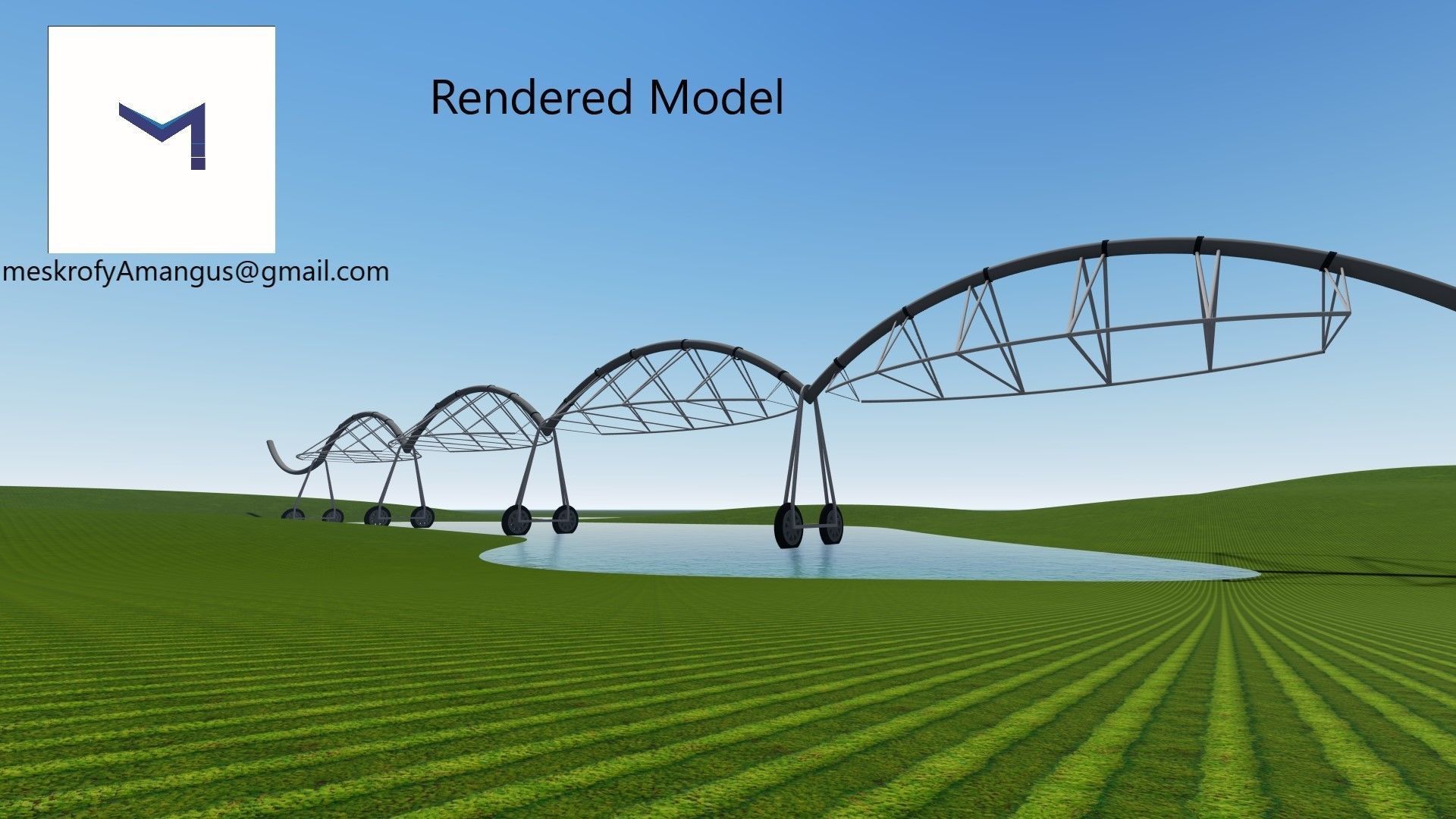 Center Pivot Irrigation System 3D model | CGTrader