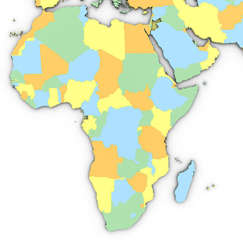 Political World Map 3D model | CGTrader