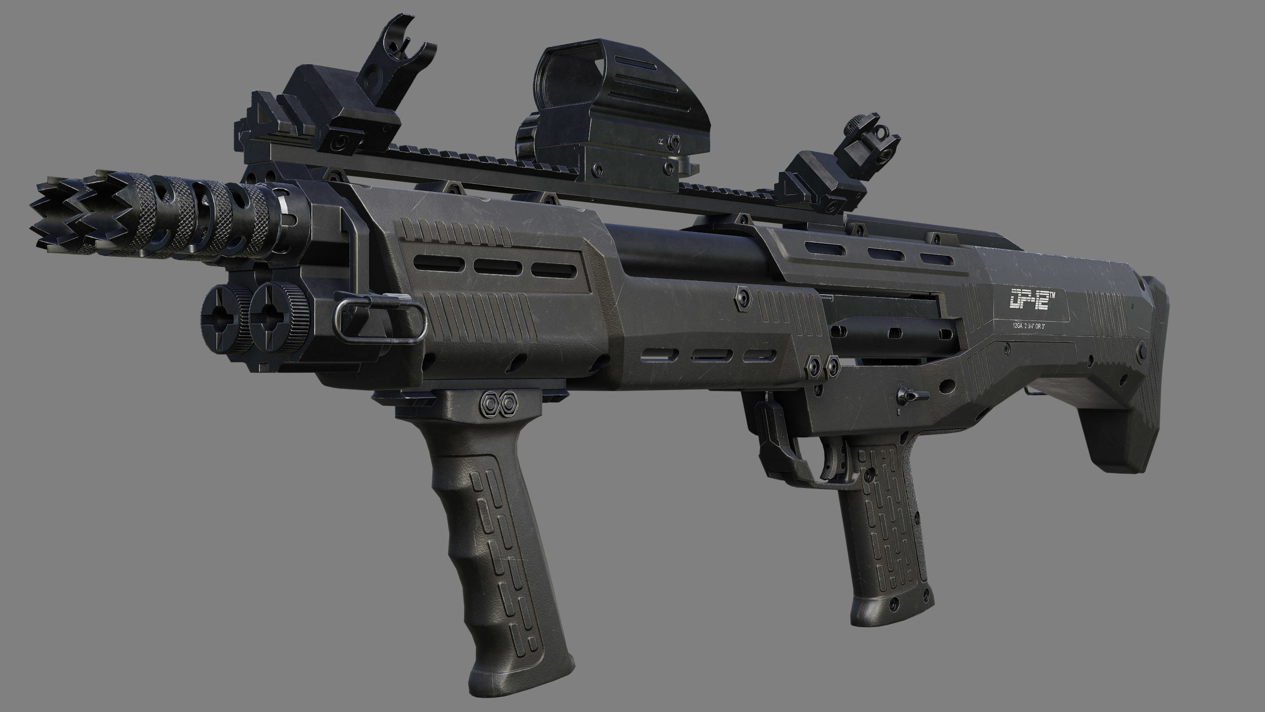 3D model DP-12 Double Barreled Pump Shotgun VR / AR / low-poly | CGTrader