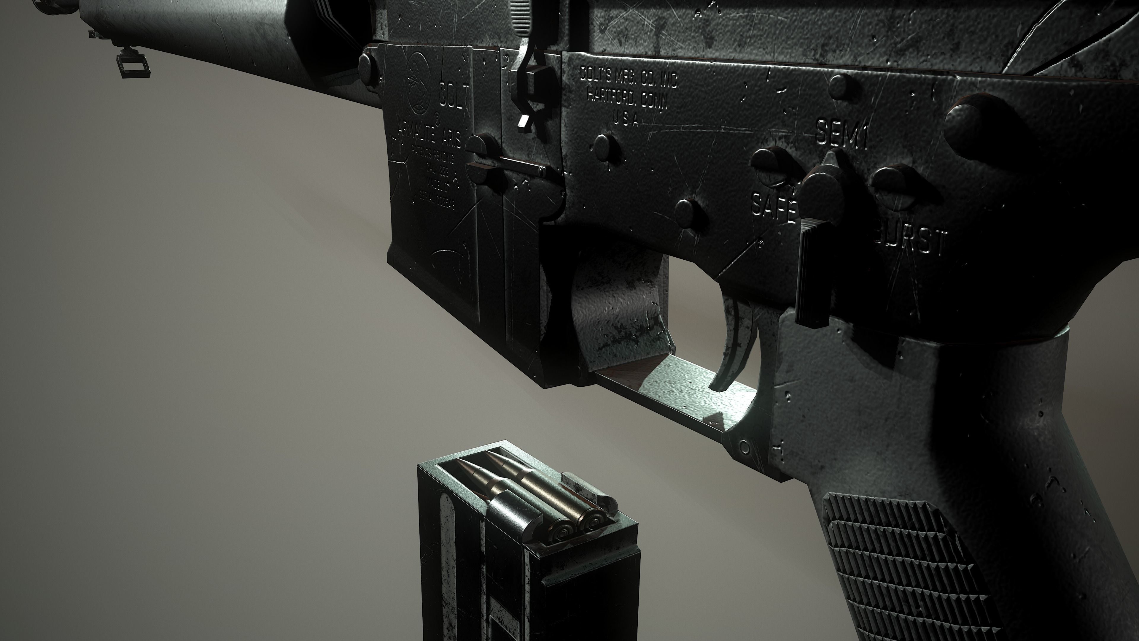 3D model M16 A1 Rifle VR / AR / low-poly | CGTrader