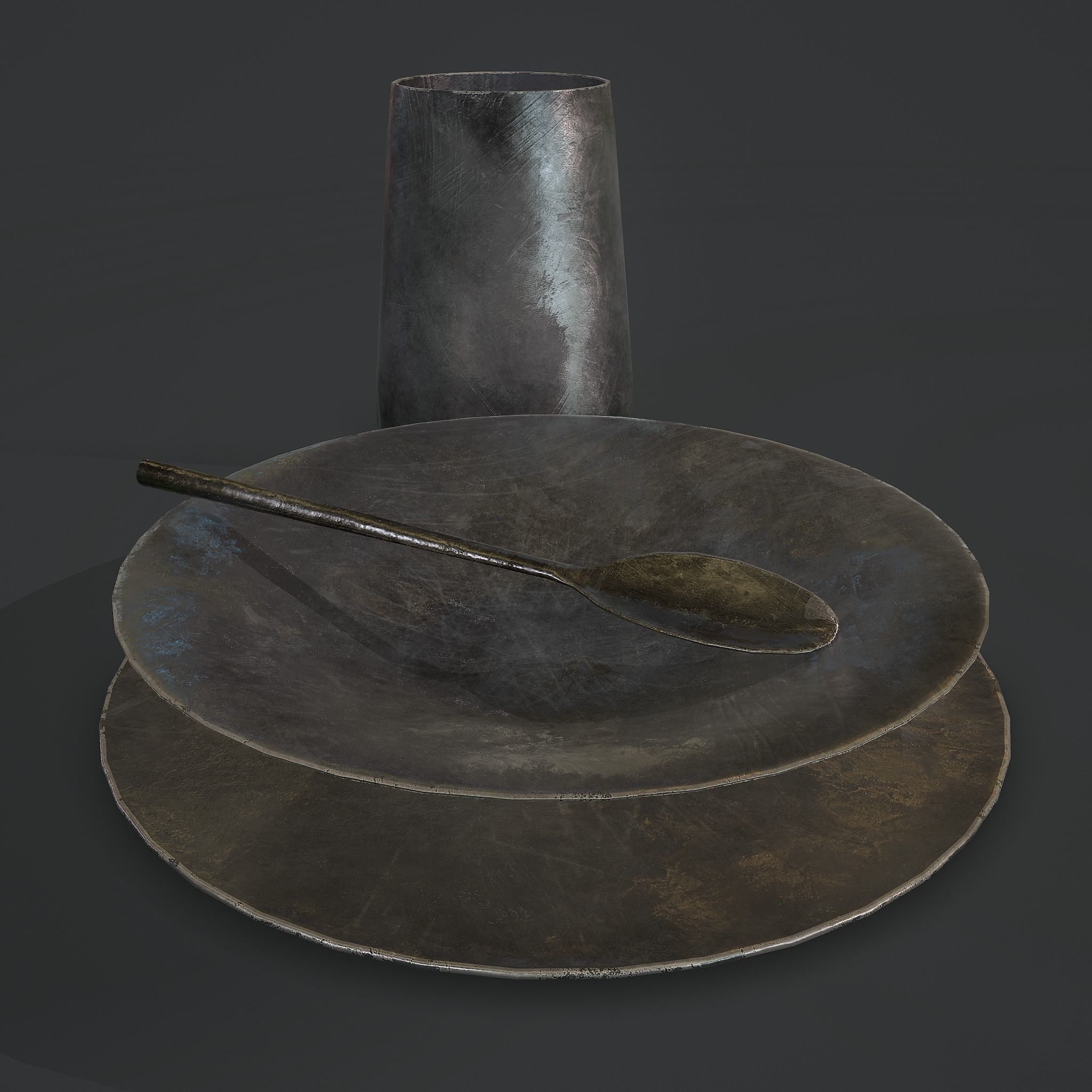 Medieval Metal Dishes free VR / AR / low-poly 3D model | CGTrader