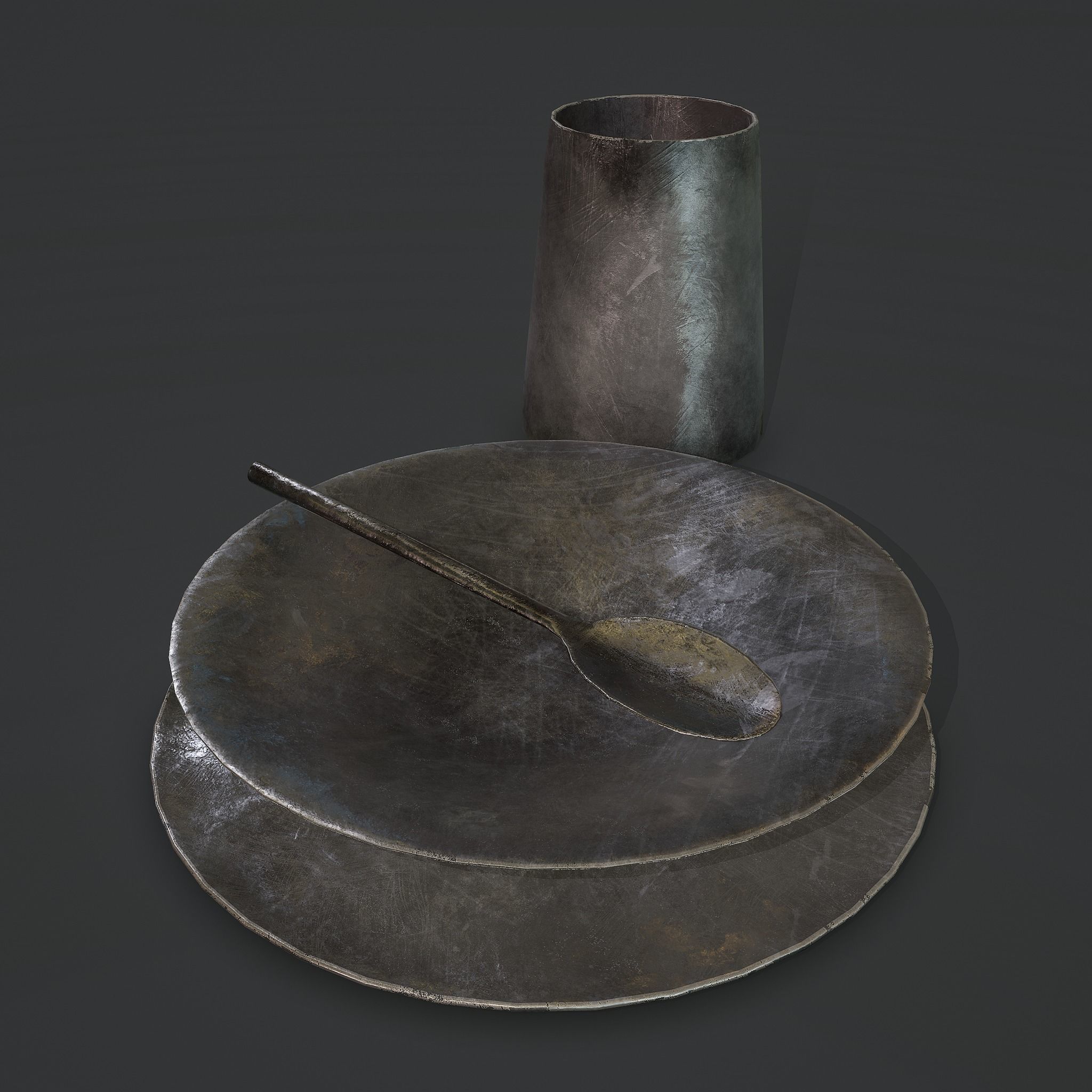 Medieval Metal Dishes free VR / AR / low-poly 3D model | CGTrader