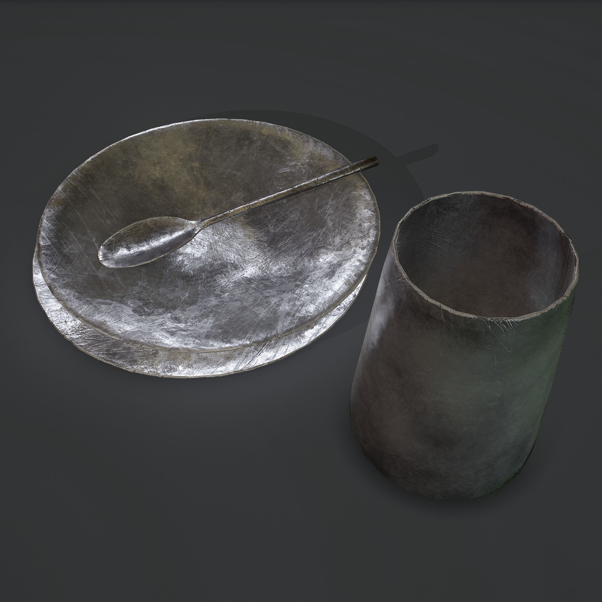 Medieval Metal Dishes free VR / AR / low-poly 3D model | CGTrader