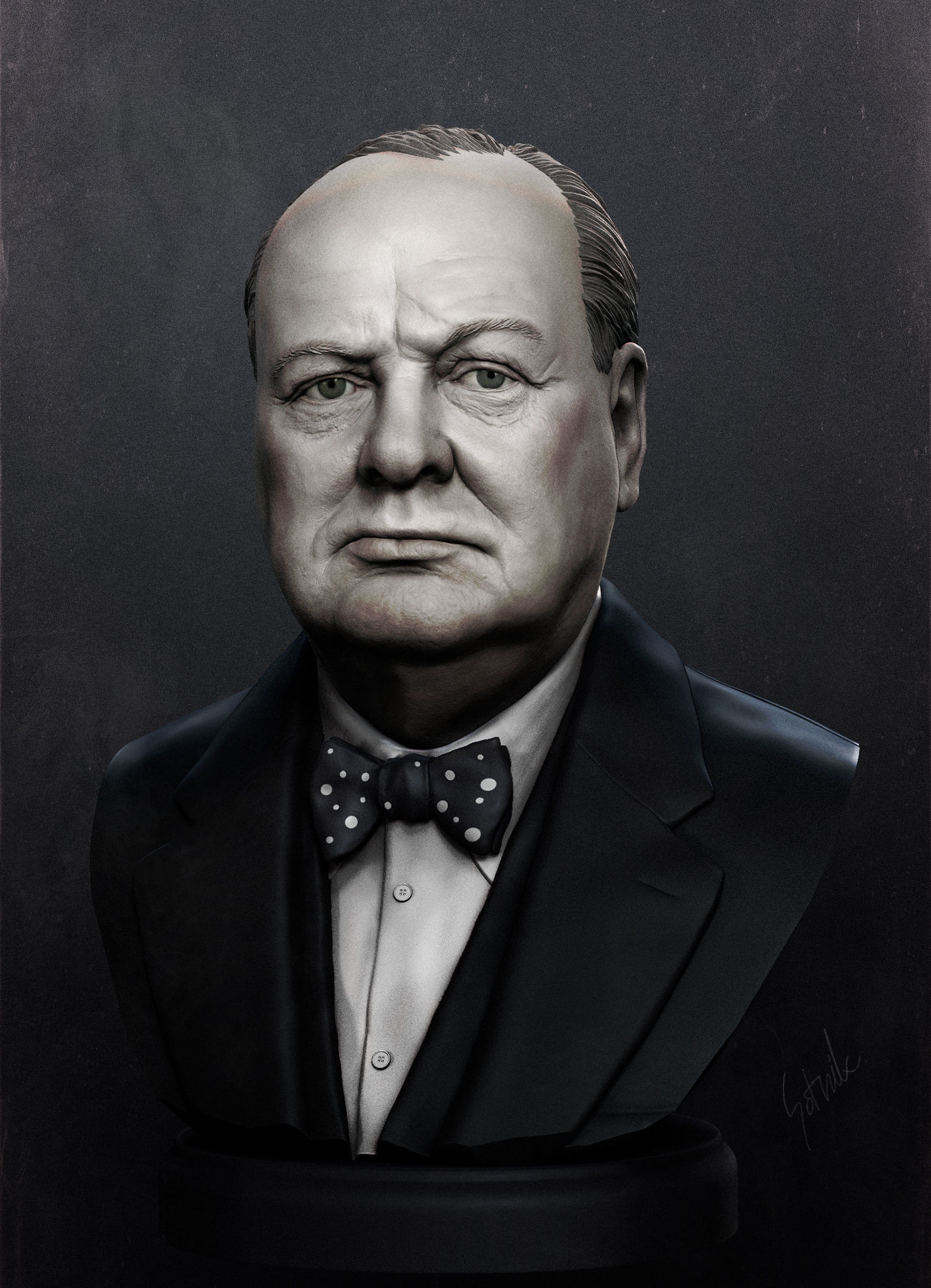 Winston Churchill 3D model 3D printable | CGTrader