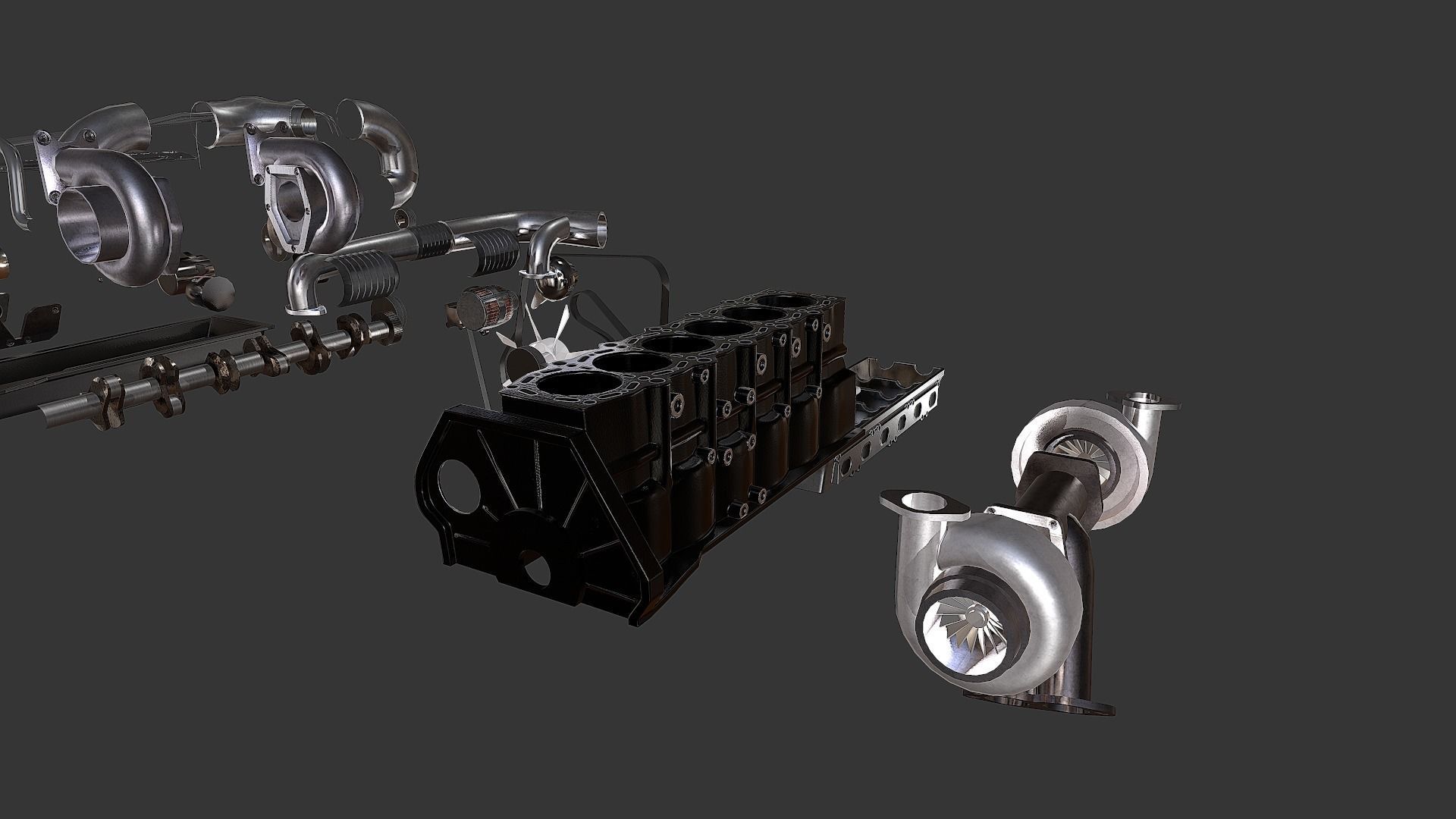 3D model Toyota 2JZ-GTE Engine VR / AR / low-poly rigged animated ...