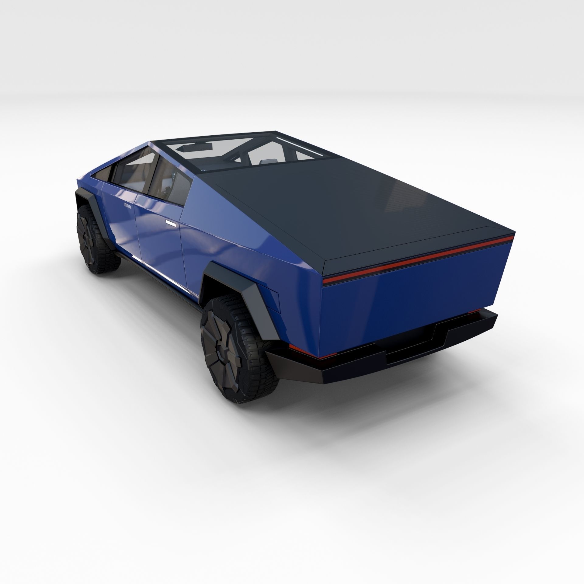Tesla Cybertruck with interior Blue 3D model | CGTrader
