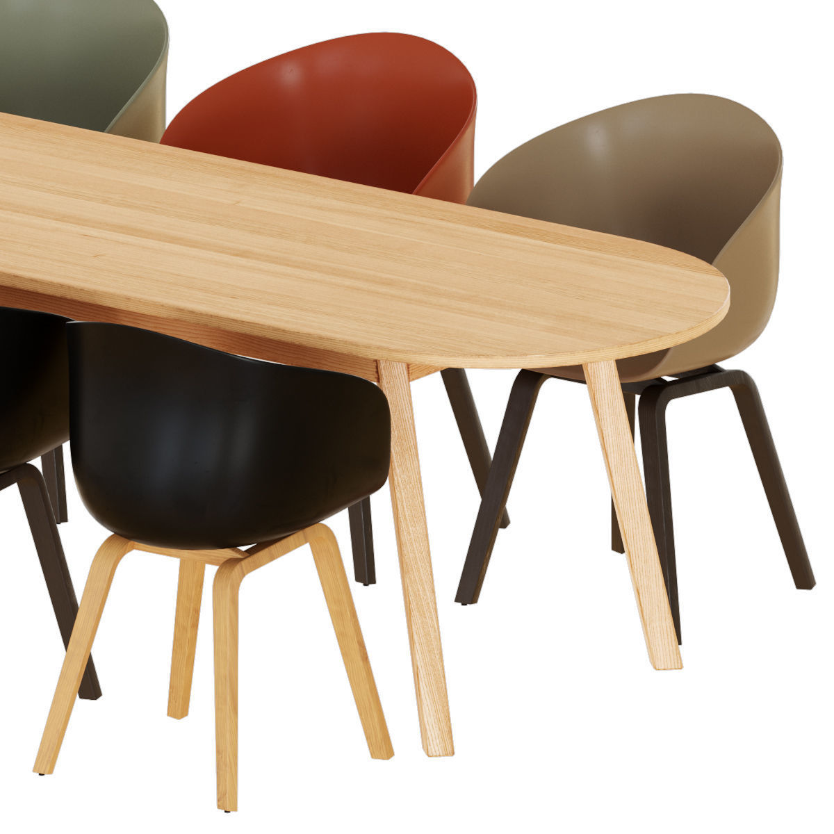 HAY TRIANGLE LEG TABLE AND CHAIES 3D model | CGTrader