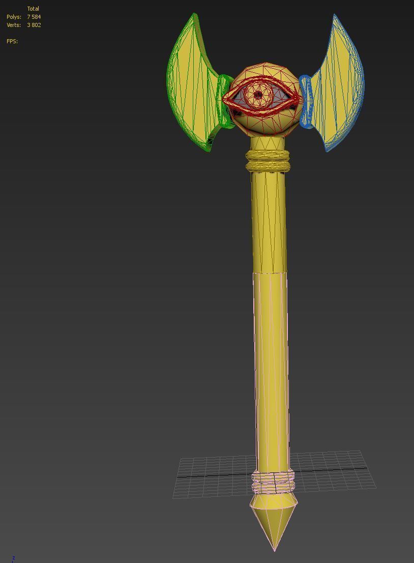 Yu-Gi-Oh Yugioh Duel Monsters Marik Ishtar Cane Cosplay Prop 3D model ...