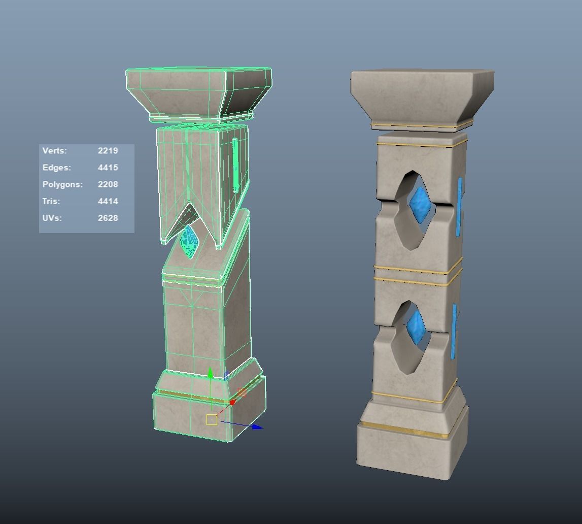 Marble Pillar Set 3D model | CGTrader