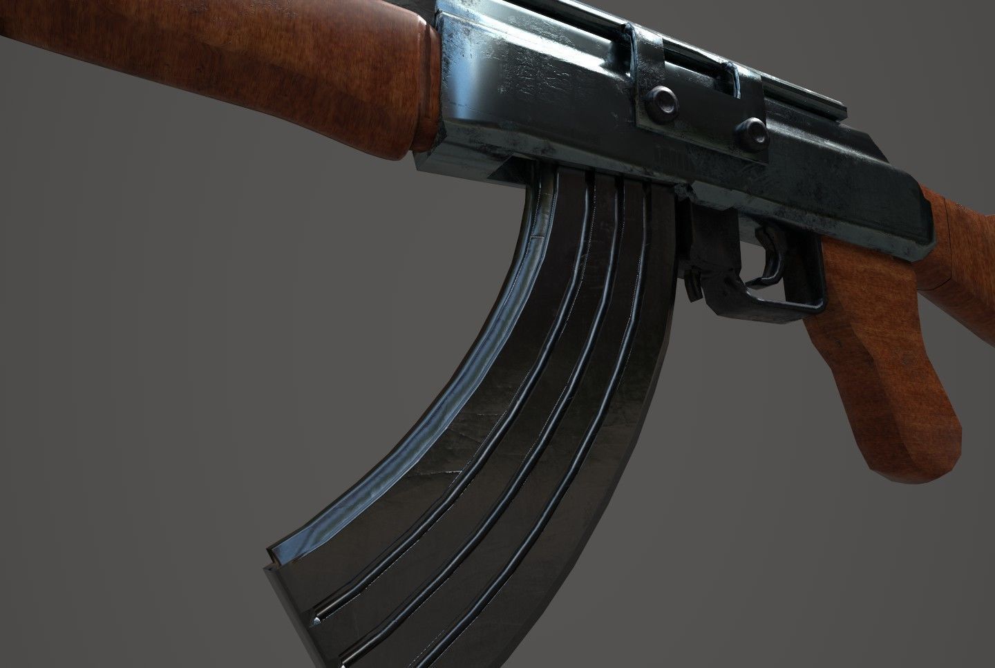 AKM-47 rifle free VR / AR / low-poly 3D model | CGTrader