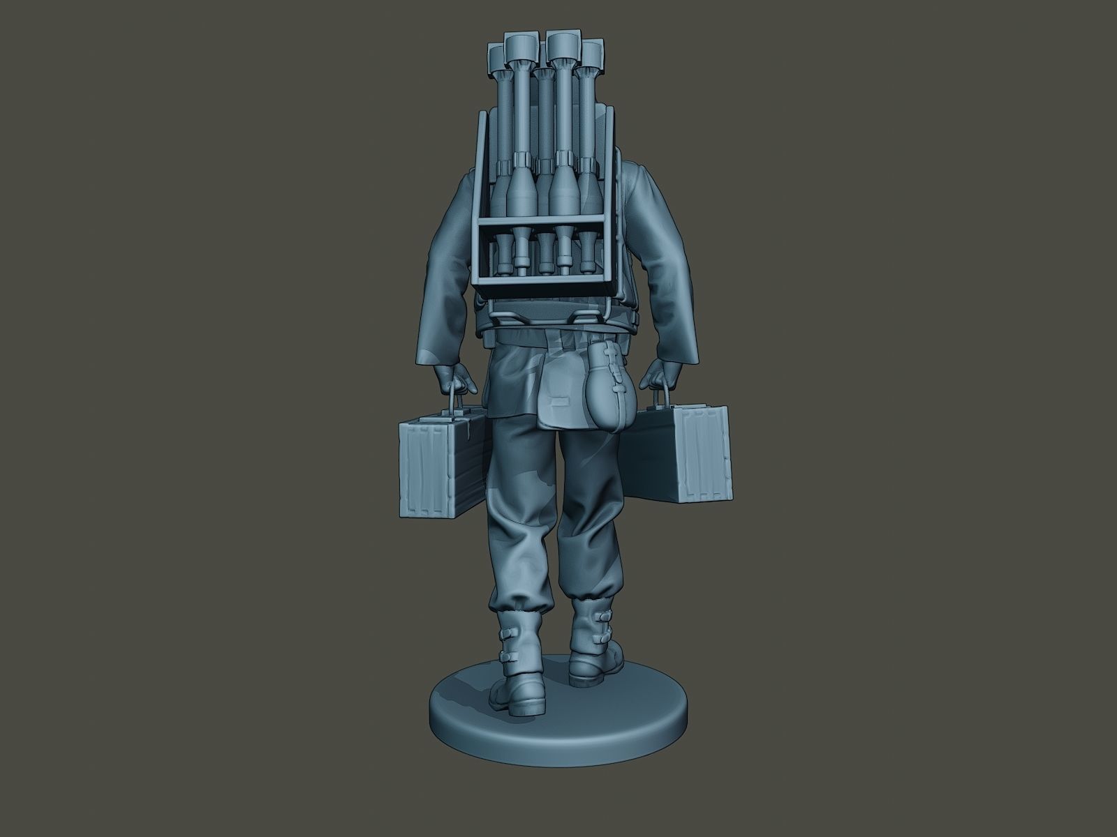 German soldier ww2 carrying rockets G4 3D model 3D printable | CGTrader