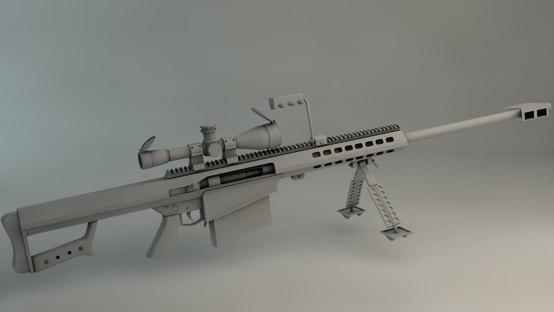 3D model Barrett 3D Model sniper rifle VR / AR / low-poly | CGTrader