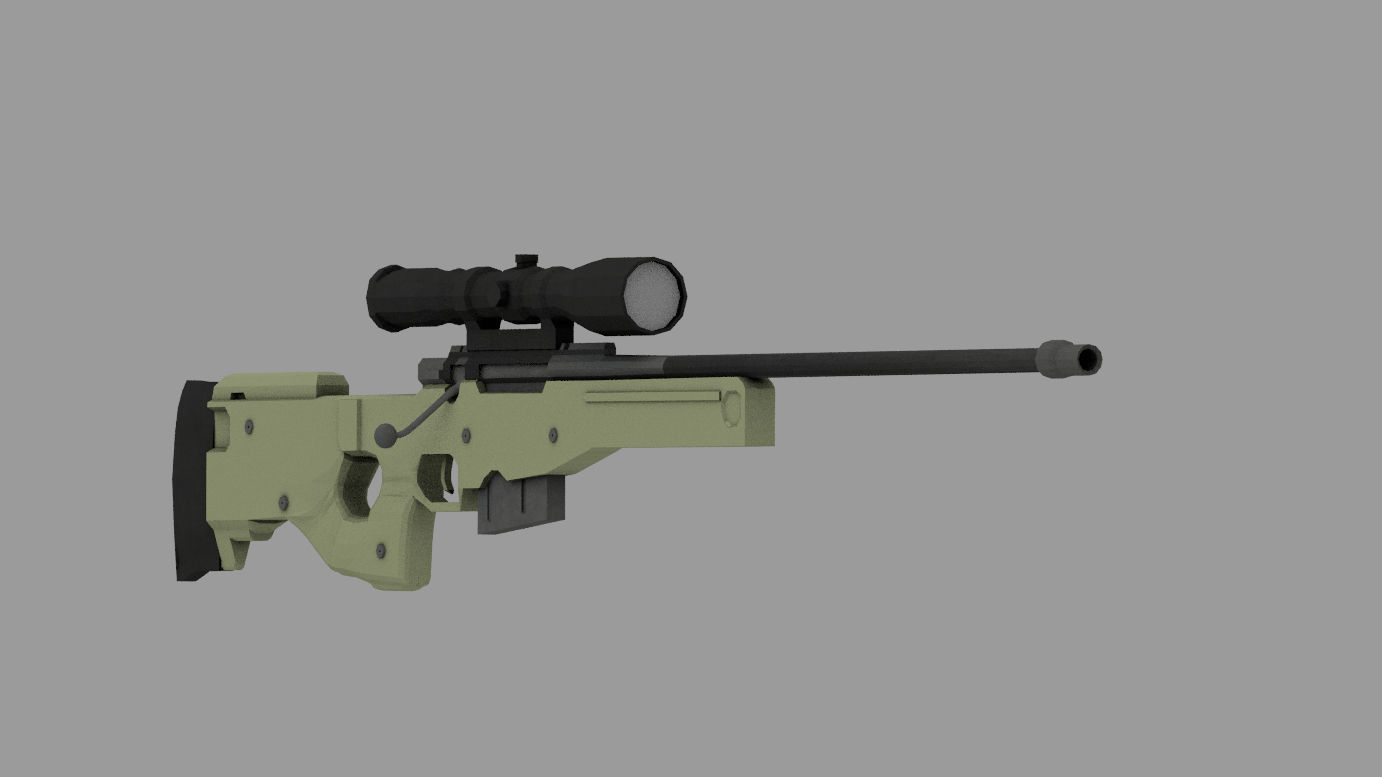 3D model AWM Sniper Rifle model 3D VR / AR / low-poly | CGTrader