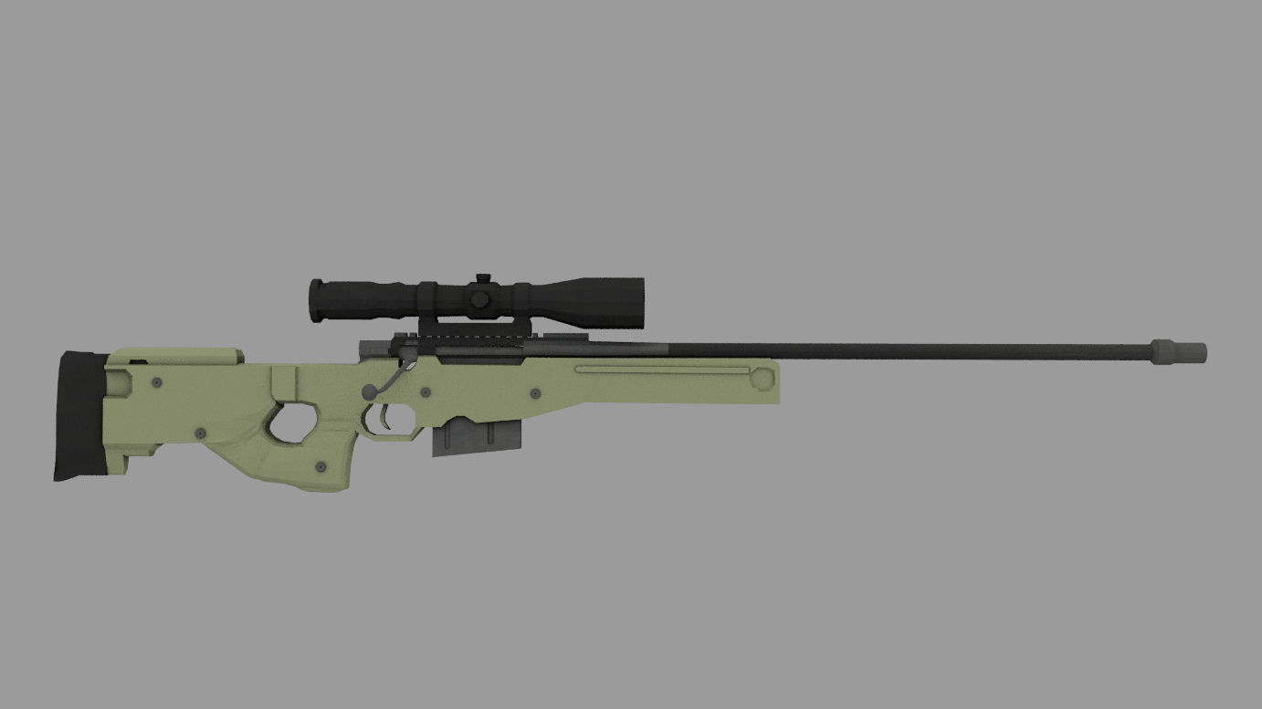 3D model AWM Sniper Rifle model 3D VR / AR / low-poly | CGTrader