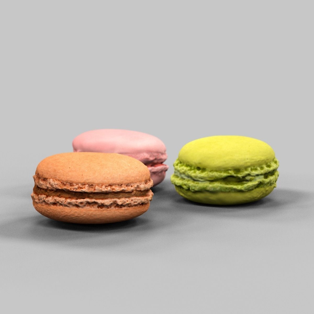 3 Macarons 3D Model Game ready .obj - CGTrader.com