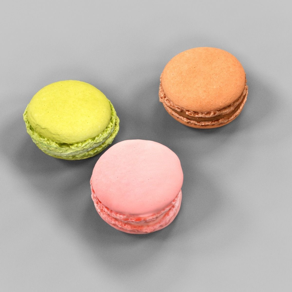 3 Macarons 3D Model Game ready .obj - CGTrader.com